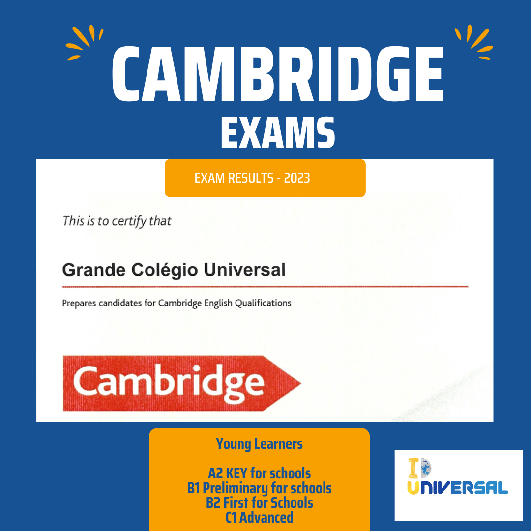 Exames Cambridge- resultados - Grande Colégio Universal